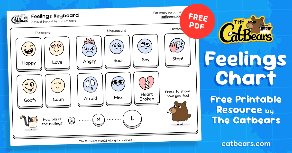Feelings Chart for Kids PDF Free Printable | Catbears | The Catbears